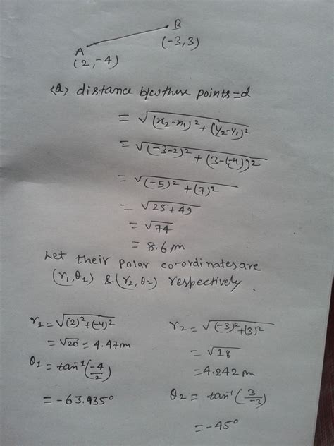 solved two points in the xy plane have cartesian two points in the