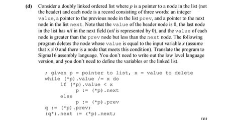 solved d consider a doubly linked ordered list where p is