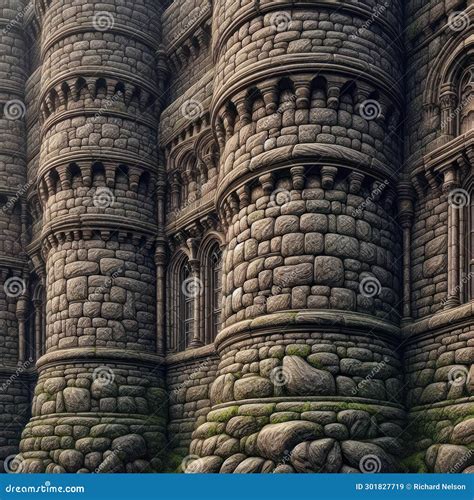 Medieval Stone Castle Architecture Stock Illustration Illustration Of Ramparts Masonry 301827719
