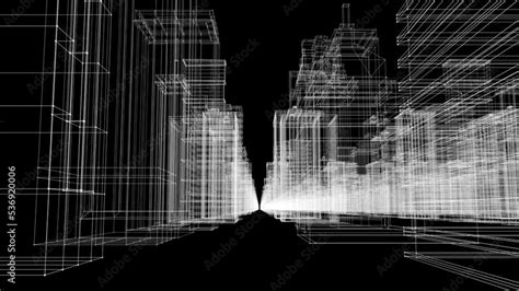 Seamless Loop Abstract Hologram 3d Smart City 4k Digital Buildings With Binary Code Particles