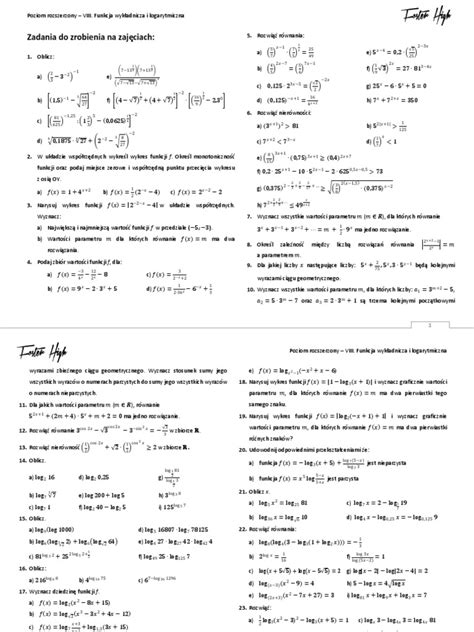 Funkcja Wykładnicza I Logarytmiczna Pdf