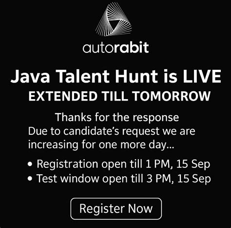 Autorabit Javatalenthunt Techcareers Innovation Codingchallenge Futurewithautorabit