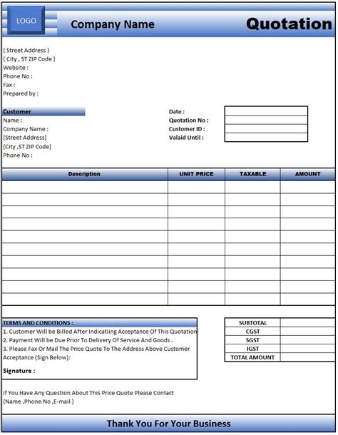 Business Quotation Format Download Quotation Format In Excel Artofit