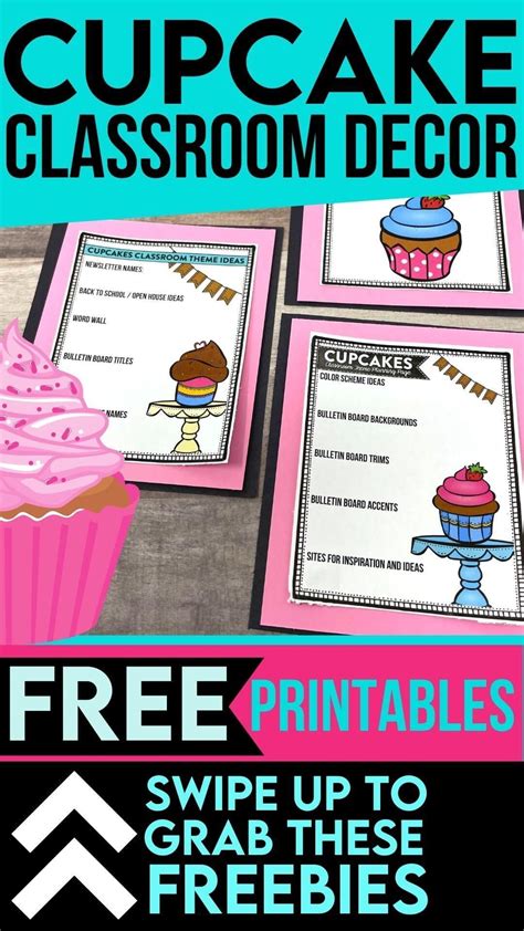 Free Cupcake Theme Planner Pages For Baking Classroom Decor