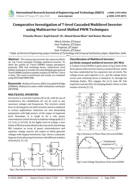 Irjet Comparative Investigation Of 7 Level Cascaded Multilevel