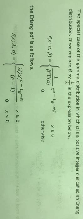 Solved The Special Case Of The Gamma Distribution In Which α