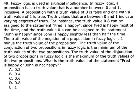 Solved Fuzzy Logic Is Used In Artificial Intelligence Chegg Com