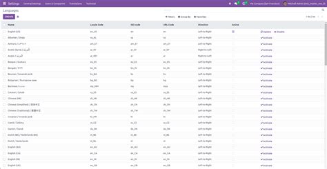 Internationalization Configure Settings In The Language Odoo 16 Development Book