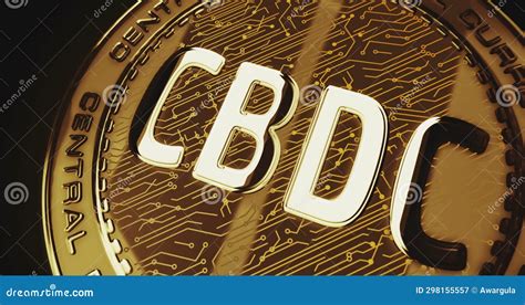 Cbdc Digital Currency Cryptocurrency Golden Coin Loop On Digital Screen Stock Video Video Of