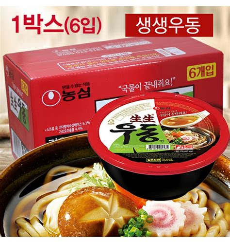 농심 생생우동 컵라면 1박스 6개 생생우동용기 티몬