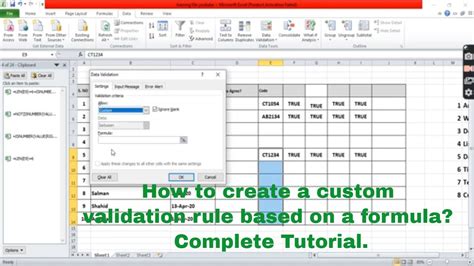 Ms Excel Excel Custom Data Validation Custom Data Validation In Excel Youtube