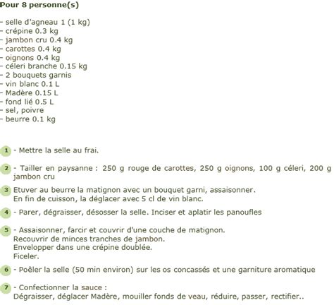 Recette Selle Dagneau Farcie Matignon Facile Et Rapide