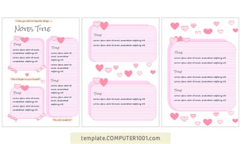 Template Catatan Aesthetic Word Gratis Love Yourself Template Computer1001 Com