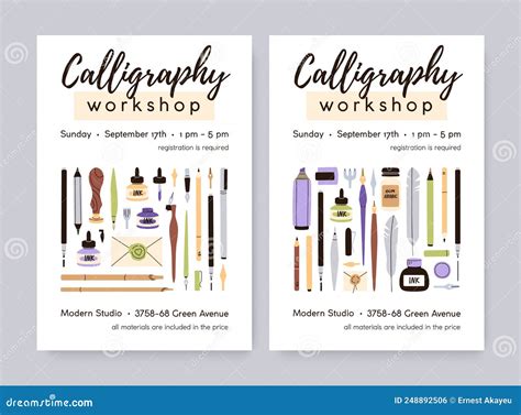Calligraphy Workshop Flyer Design Ad Poster Template Promotion