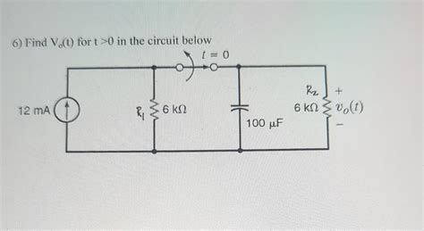 solved 6 find v0 t for t 0 in the circuit below