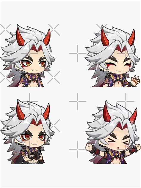 Itto Arataki Itto Genshin Impact Chibi Stickers Set Sticker For Sale By Dudu Inpajamas