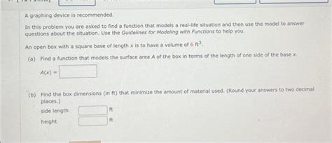 Solved A Graphing Device Is Recommended In This Problem You
