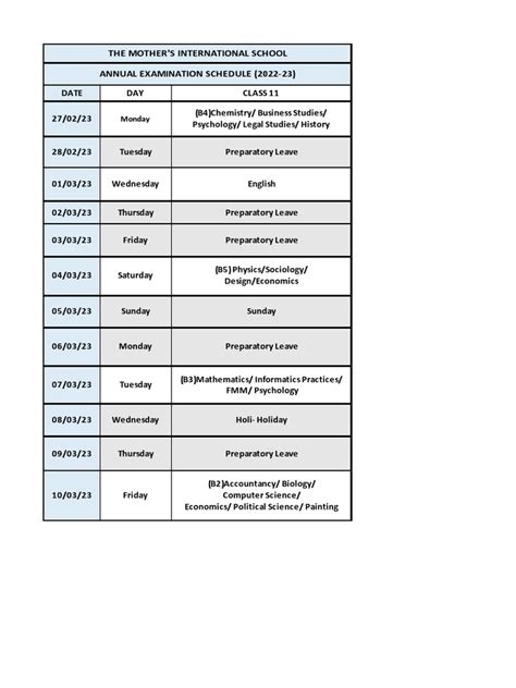 date sheet class 11 pdf