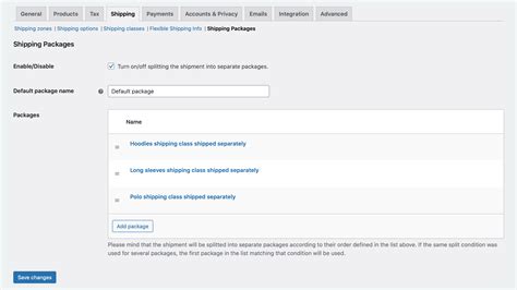 Woocommerce Shipping Packages Plugin
