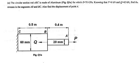Solved A The Circular Section Rod ABC Is Made Of Aluminum Chegg Com