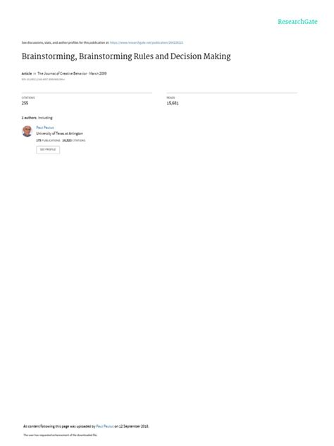 Brainstorming Brainstorming Rules And Decision Mak Pdf