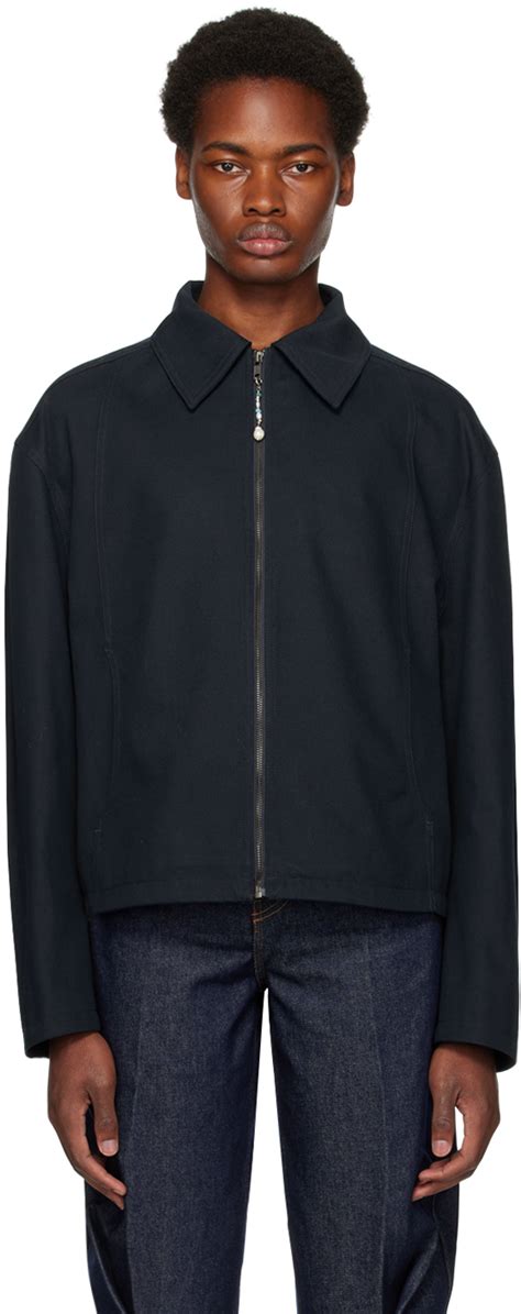 Ader Error Navy Zip Jacket Ssense Uk