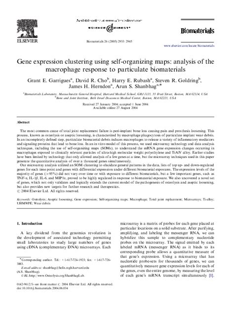 pdf gene expression clustering using self organizing maps analysis of the macrophage response