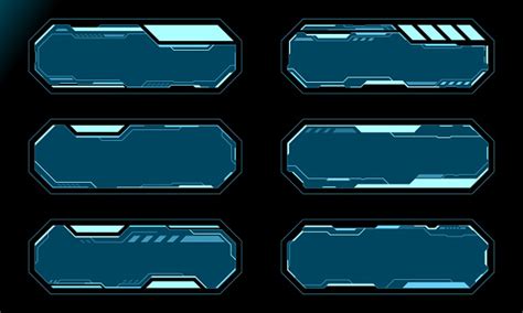 블루 옥타곤 프레임 세트 기술 미래 인터페이스 Hud 벡터 디자인 누름 버튼에 대한 스톡 벡터 아트 및 기타 이미지 누름 버튼 헤드업 디스플레이 그래픽 사용자