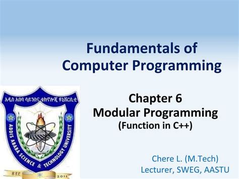 Chapter 6 Modular Programming In Cpptx