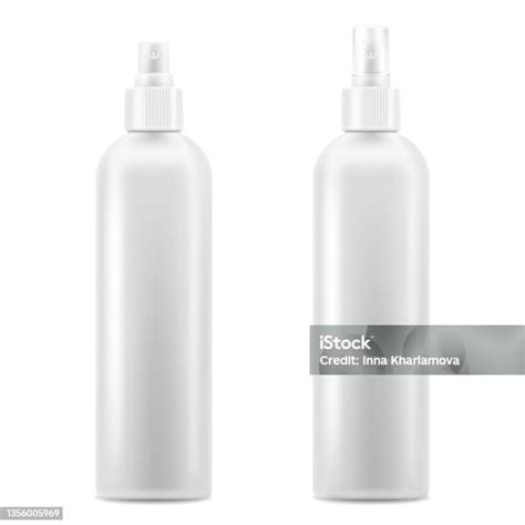 현실적인 화장품 병은 용기를 분무기 할 수 있습니다 크림 비누 및 기타 화장품에 대한 디스펜서 뚜껑없이 디자인을 모의 템플릿입니다 벡터 그림입니다 병에 대한 스톡 벡터 아트