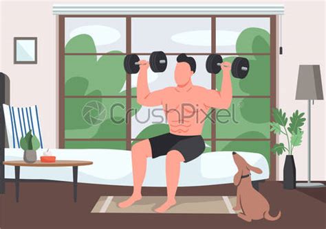 Step Ups Exercise Flat Color Vector Illustration Stock Vector Crushpixel