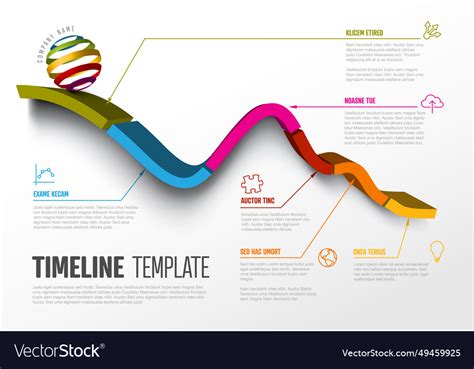 Infographic Timeline Report Template With Graph Vector Image