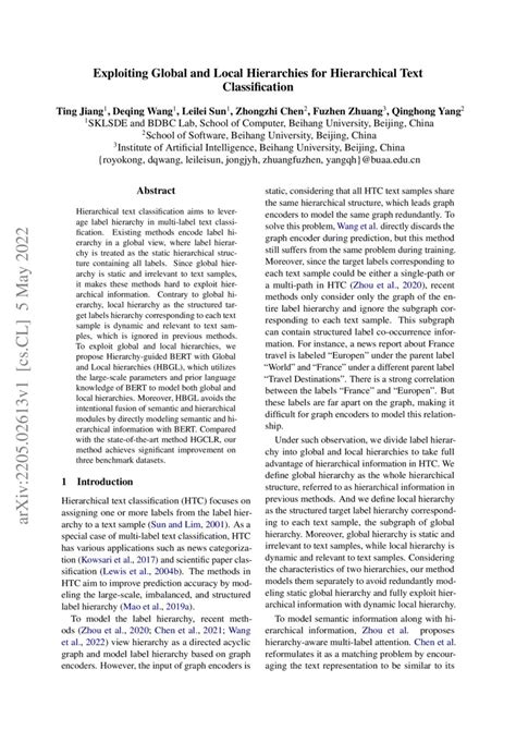exploiting global and local hierarchies for hierarchical text
