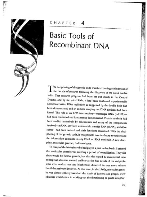 Basic Tools Of Recombinant Dna Pdf