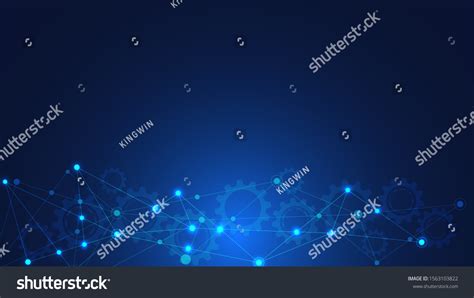 Abstract Technology Background Connecting Dots Lines Stock Vector