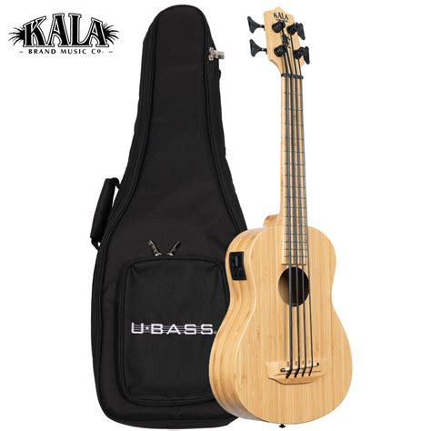 Kala U Bass Solid Bamboo Fretted Bass Ukulele W Deluxe Padded Bag
