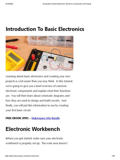 Introduction To Basic Electronics Electronic Components And Projects Pdf Electrical Network