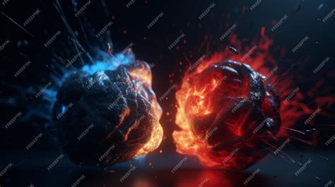 Premium Ai Image Collision Of Two Forces Two Objects Crash Into Each Other And An Explosion Occurs