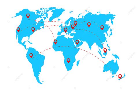마커 표시가 있는 세계 지도 주형 배경 집단 Png 일러스트 및 벡터 에 대한 무료 다운로드 Pngtree