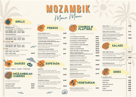 Menu At Mozambik Wilsons Wharf Restaurant Durban