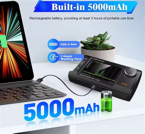 Portxvnsa Sa5 2в1 аналізатор спектра і генератор сигналів 100 кГц до 5 3 ГГц 5000mah батарея