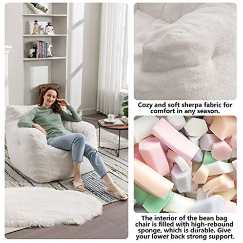 Recaceik Bean Bag Chairs Tufted Soft Stuffed With Filler Fluffy And Lazy Sofa Imperial
