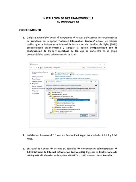 Instalacion De Net Framework 1 1 Pdf
