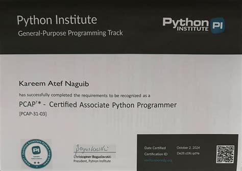 My Python Certificate Kareem Naguib
