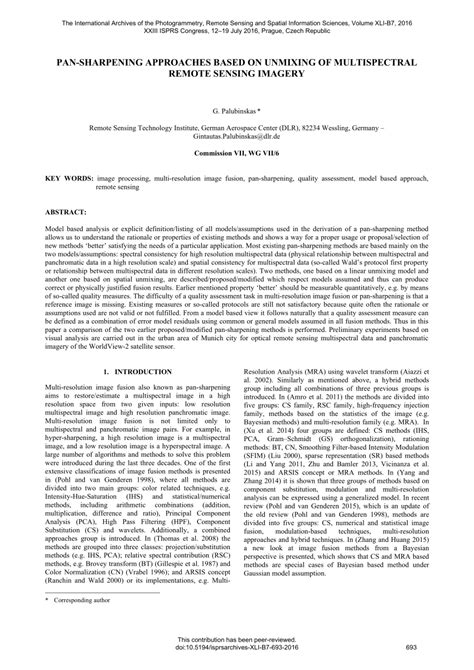 Pdf Pan Sharpening Approaches Based On Unmixing Of Multispectral