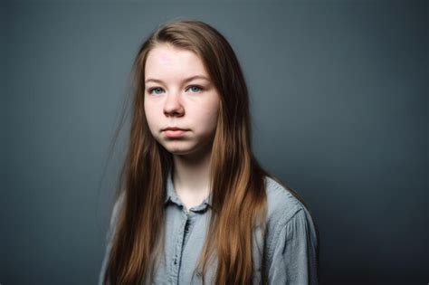 Premium Ai Image Portrait Of An Introverted Teenage Girl Standing Premium Ai Image Portrait Of An Introverted Teenage Girl Standing