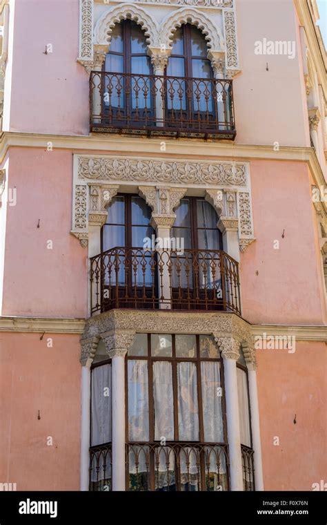Moorish Style Balconies Streets Of The City Toledo Medieval