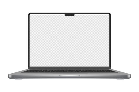 투명 화면이 격리 된 사실적인 다크 그레이 노트북 새로운 노트북 디스플레이를 엽니다 프로젝트 프리젠 테이션에 사용할 수 있습니다