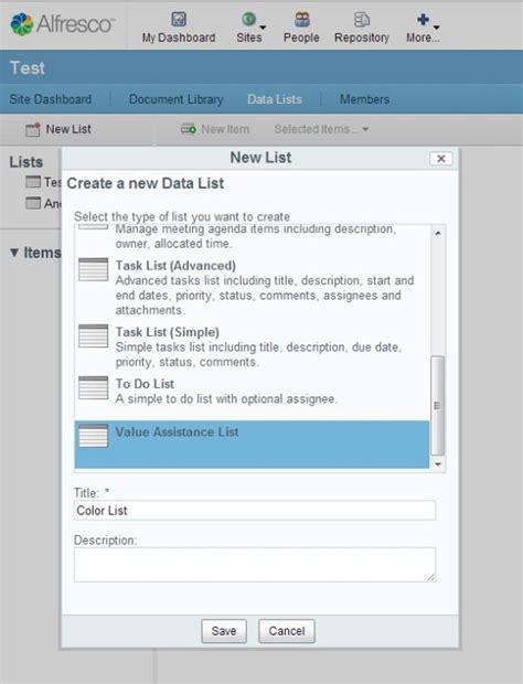 Alfresco Data List Driven Value Assistance Tsg Blog