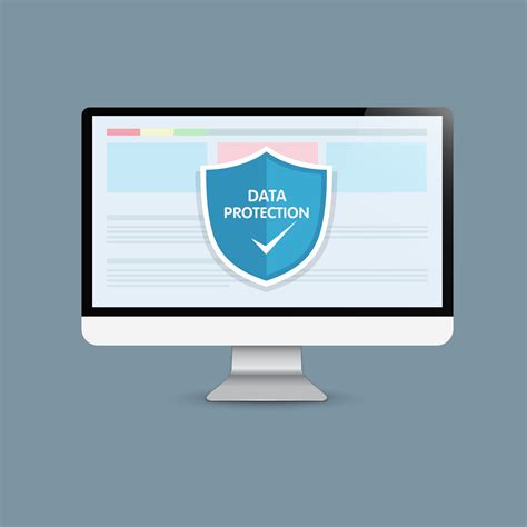 Concept Is Data Security Access Shield On Computer Desktop Protect